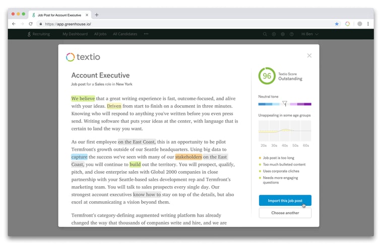 Augmented writing in your Applicant Tracking System – Textio blog
