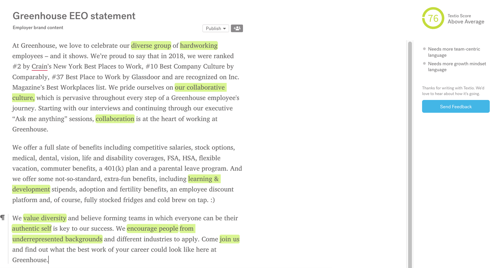 How to craft a sincere equal opportunity employer statement – Textio blog